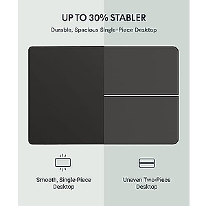 FLEXISPOT Standing Desk 48 x 30 Inches Height Adjustable Electric Sit Stand Home Office Desks Whole Piece Desk Board (Black Frame + Black top,2 Packages)