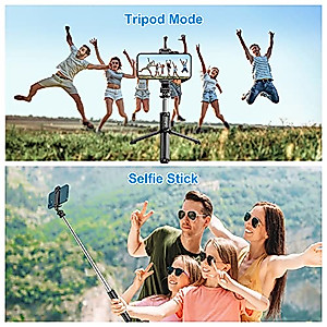 Selfie Stick, Extendable Selfie Stick Tripod with Wireless Remote and Tripod Stand, Portable, Lightweight, Compatible with iPhone 14 13 12 Pro Xs Max Xr X 8Plus 7, Samsung Smartphone and More