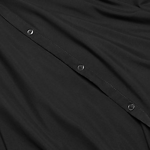 Clara Clark Duvet Cover Ultra Soft Double Brushed Microfiber - Comforter Cover with Button Closure and 2 Pillow Shams, Black, Full - 80"x90"