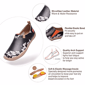 UIN Women's Walking Travel Shoes Slip On Microfiber Leather Casual Loafers Lightweight Comfort Fashion Sneaker Crane in Dark (9)