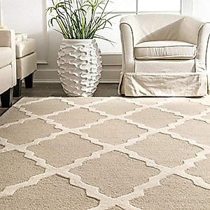 nuLOOM Hand Hooked Marrakech Trellis Area Rug, 2' x 3', Tan