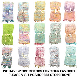 Cotton Scarf for Spring, Color Shade Scarves for Women, Colorful Wrap Shawl, Soft Swimwear Cover, Handmade Knitted Scarfs (Indigo)