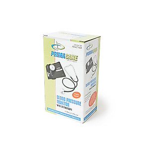 PrimaCare Medical DS-9197-BK Professional Classic Series Manual Adult Size Blood Pressure Kit, Emergency Bp kit with Stethoscope and Portable Leatherette Case, Nylon Cuff, Black