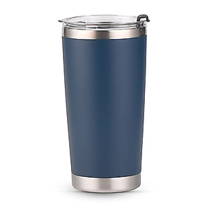Custom Laser Engraved Insulated 20oz & 30oz Tumblers w/Splash Proof Lid - Personalized Gifts (20oz Tumbler, Navy Blue)