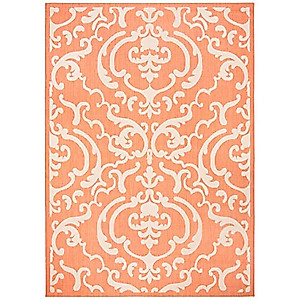 SAFAVIEH Courtyard Collection 8' x 11' Terracotta / Natural CY2663 Indoor/ Outdoor Waterproof Easy-Cleaning Patio Backyard Mudroom Area-Rug