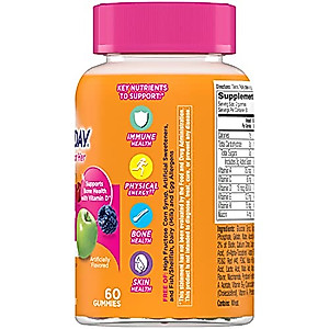 One A Day Teen for Her Multivitamin Gummies, Gummy Multivitamins with Vitamin A, C, D, E and Zinc for Immune Health Support, Physical Energy & more, 60 Count