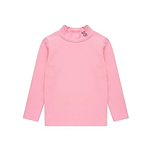 Xnihocha Kids Boys Girls Turtleneck Long Sleeve T-Shirt Thermal Underwear Tops Tee Undershirt Pink 9-10 Years