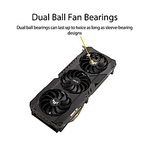 ASUS TUF Gaming AMD Radeon RX 6700 XT OC Edition Graphics Card AMD RDNA 2, PCIe 4.0, 12GB GDDR6, HDMI 2.1, DisplayPort 1.4a, Dual ball fan bearings, all-aluminum shroud, reinforced frame, GPU Tweak II