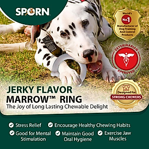 Sporn Durable Marrow Ring Dog Chew Bones for Aggressive Chewers, Jerky Flavor Dog Chew Toys for Large Chew Dogs, Gluten-Free & Non-Toxic, Medium/Large