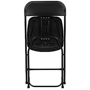 Flash Furniture Hercules Plastic Folding Chair - Black (10 Pack) | Lightweight, Durable, and Comfortable Event Chair | 650LB Weight Capacity