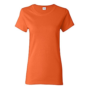 Gildan Women's Heavy Taped Neck Comfort Jersey T-Shirt, Orange, X-Large