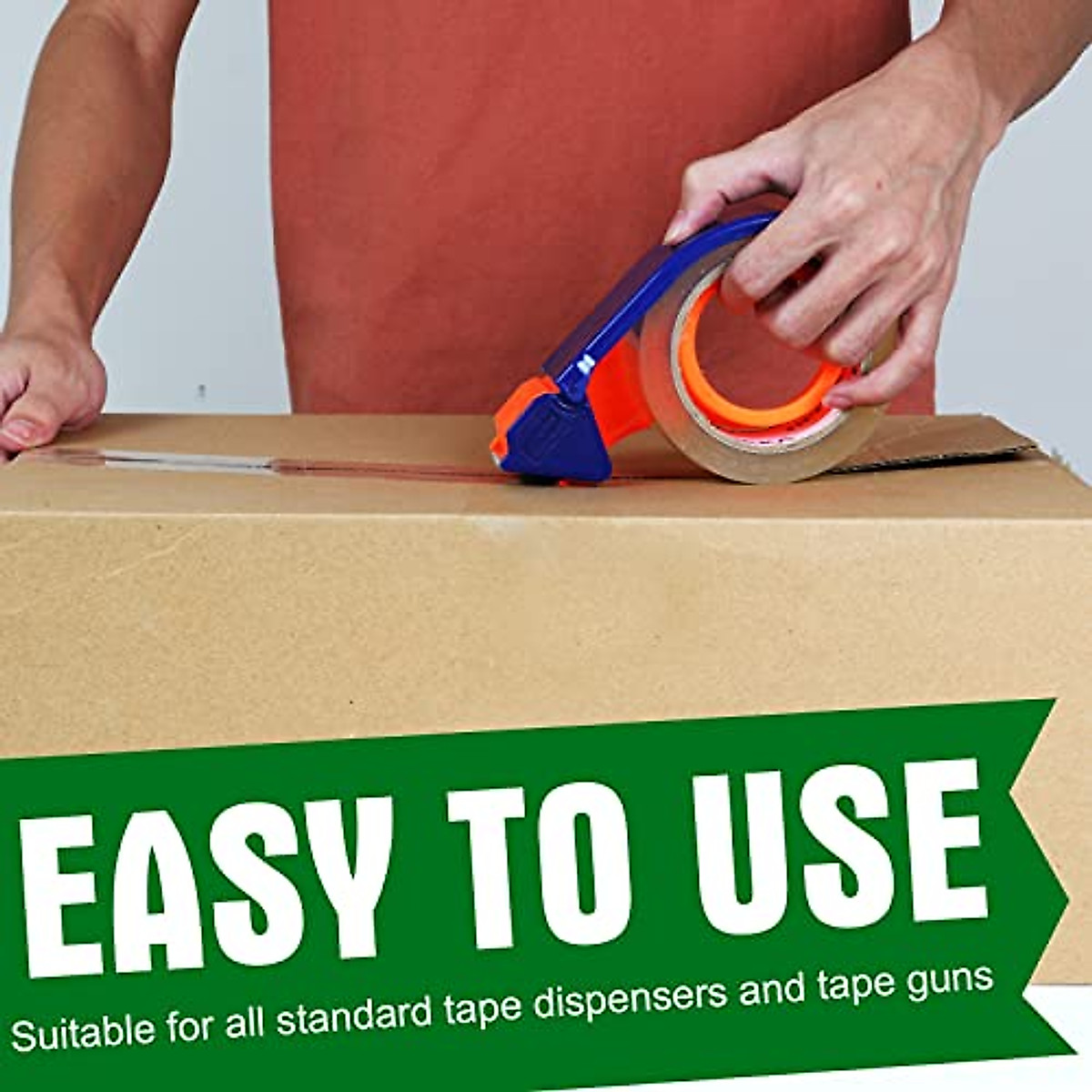 HERKKA Clear Packing Tape, 12 Rolls Heavy Duty Packaging Tape for Shipping Packaging Moving Sealing, Thicker Clear Packing Tape, 2 inches Wide, 65 Yards Per Roll, 780 Total Yards