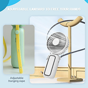 QearFun Portable Handheld Fan, Hand Fan with USB Rechargeable Battery, Mini Electric Pocket Fan with Foldable Design for Desktop, Home,Office, Small Hand Held Fan for Travel and Outdoor-Pink