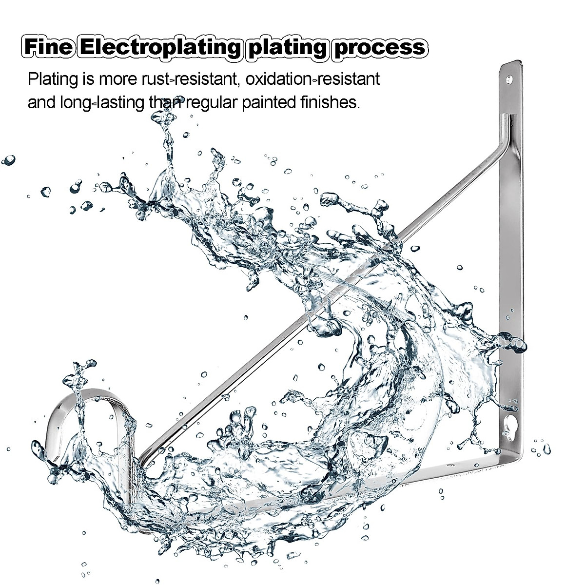 4 Pack Heavy Duty Closet Rod Brackets Holder 11 x 11 x 1 Inch, Electroplated Silver Closet Rod Support Bracket Steel Closet Rod Holders, Wall Mounted Shelf and Rod Support Bracket