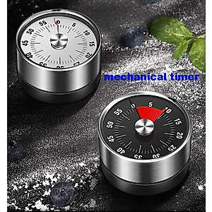 Beautysdream Magnetic Mechanical Kitchen Timer -Countdown 60 Minute Visual Time Management Tool Baking Cooking Steaming Barbecue (Black) for Kids, Teachers and Adults Small Cute (Black), One Size