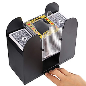 Suwimut Automatic Card Shuffler 1-6 Decks, Battery Operated Playing Card Dealer Machine Electric Casino Card Shuffler for Playing Cards, Home Card Game, Party Club Game
