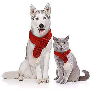 Customize Dog Collar Dog Solid Knitted Scarf Christmas Pet Headdress Cat Clothes Accessories Pet Knitted Scarves Scarf Warm Soft Knitting Dog Collar with Metal Buckle