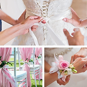 Double Faced White Ribbon 1 inch 30 Yards White Satin Ribbon Stocking Stuffers for Gift Wrapping Crafts Flower Bouquet Wedding Party Christmas Decorations