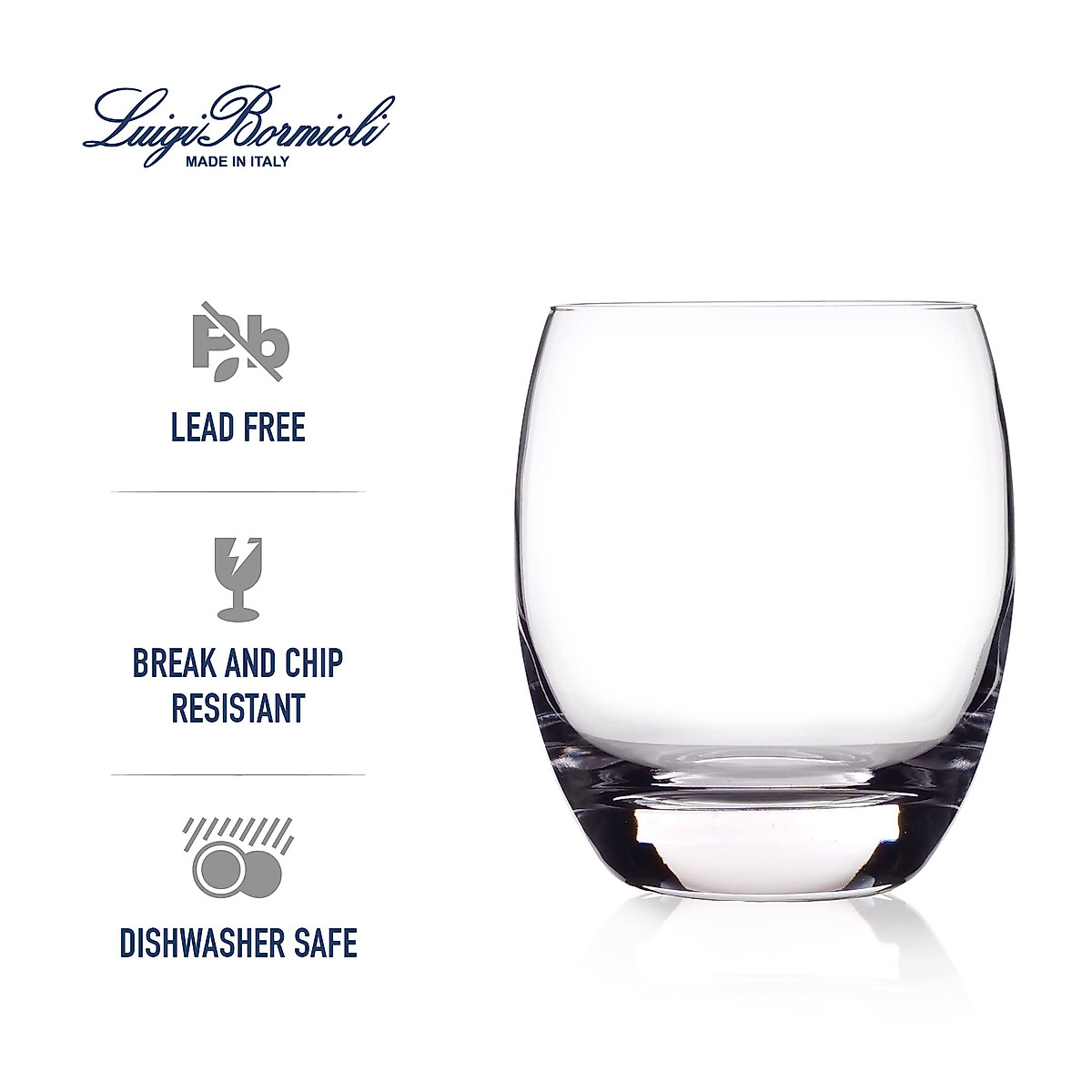 Luigi Bormioli Crescendo 15.5 Ounce Tumblers, Set Of 4, Crystal SON-hyx Glass, Made In Italy.