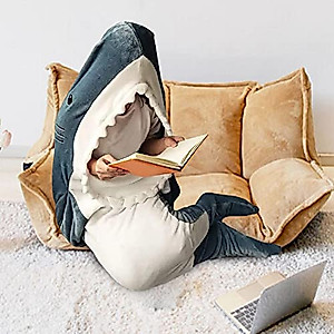 VAHIGCY Shark Blanket Adult - Wearable Shark Blanket Super Soft Cozy Flannel Hoodie - Shark Onesie Blanket Hoodie
