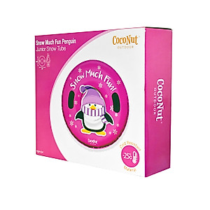 CocoNut Outdoor- 32” Inflatable Penguin Snow Ring- “Snow Much Fun” Heavy Duty Snow Sled with Sturdy Handles for Kids, Teens and Adults-Cold Resistant Toboggan -Lightweight Tube for Boys and Girls