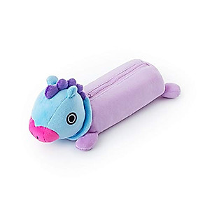 BT21 MANG Character Soft Plush Stuffed Animal Cute Pencil Case Pouch, Purple/Blue