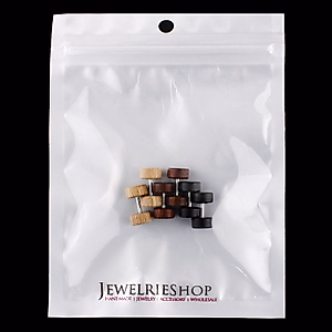 JewelrieShop Fake Plugs Wood Stud Earrings Fake Gauge Natural Wood Cheater Plugs Faux Gauges Earrings for Men Women (8-10mm, 17 Gauges)