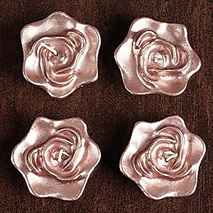 BalsaCircle 24 pcs Rose Gold 2.5-Inch Roses Flowers Floating Candles for Wedding Party Birthday Centerpieces Decorations Supplies