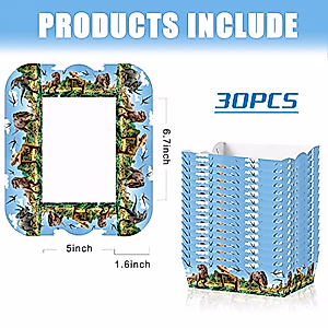 30 Pack Dinosaur Birthday Party Decorations,Dinosaur Food Tray Dinosaur Theme Party Favors Paper Food Serving Tray