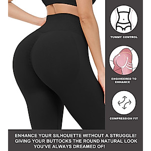 CHRLEISURE 3 Piece Workout Leggings Sets for Women, Gym Scrunch Butt Butt Lifting Seamless Leggings (AMZ025, Black M)