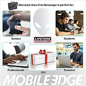 Mobile Edge Alienware Area-51m Laptop Messenger Bag - Fits laptops 15 Inches to 17.1 Inches - Tactical Messenger Bag for Men & Women with Padded Laptop & Tablet compartments - Heather Gray, AWA51MB17