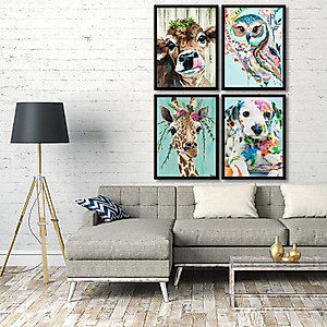 LWZAYS 4 Pack Cross Stitch Kits-Stamped Cross Stitch Kits for Adults Landscape Counted DIY Embroidery Needlepoint Kits Home Decor 12x16inch