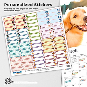 The Beauty of Golden Retrievers | 2024 14 x 24 Inch Monthly Deluxe Wall Calendar | Sticker Sheet | StarGifts | Animal Dog Breeds