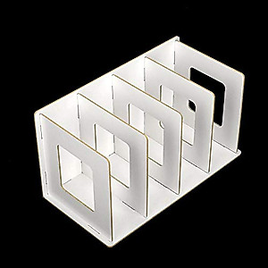 Fdit Wooden Desktop Bookshelf Rack Storage Shelf Bookcase for Home School Office Organizer(Warm White)