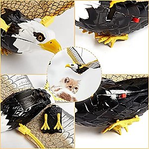 Flying Bird Cat Toy with Lights and Sound, 2023 New Simulation Bird Interactive Cat Toy for Indoor Cats, Interactive Electric Hanging Flying Bird Toy for Cats Kitten Play Chase Exercise (Parrot+Eagle)