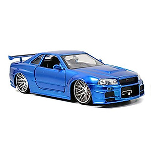 Jada Toys Fast & Furious 1:24 Brian's 2002 Nissan Skyline GT-R R34 a Die-cast Car, Toys for Kids and Adults, Blue (97173)