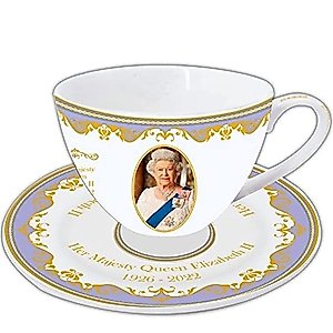 The Leonardo Collection Majesty Queen Elizabeth II Commemorative Cup and Saucer, LP18218, White