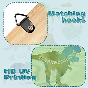 ROYOR Dinosaur Room Wall Decor Art Dinosaur Wall Art Decor 4 Pieces, Dinosaur Decorations for Boys Room Playroom Sign