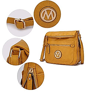 MKF Crossbody Bag for Women – PU Leather Expandable Messenger Purse – Designer Pocketbook Handbag Shoulder Strap