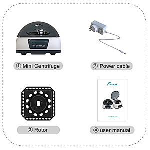 Lab Mini Centrifuge Machine Bechtop Microcentrifuges 3 in 1 Rotor for 0.2/0.5/1.5/2mL Tube Capacity (4000RPM)