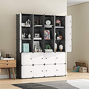 KOUSI Large Cube Storage - (20 Cubes) Organizer Shelves Clothes Dresser Closet Storage Organizer Cabinet Shelving Bookshelf Toy Organizer (56"x18"x70")