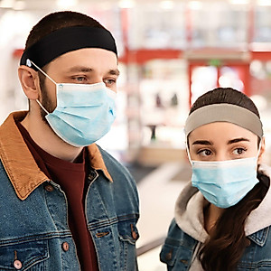 WILLBOND 16 Pieces Elastic Headbands with Button Yoga Sports Headband Sweatband Non Slip Nurse Headbands Multicolored Ear Protection Holder for Men Women Friends (Button Style)