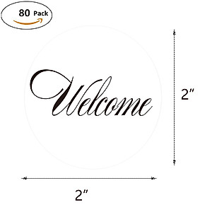 80-2” White Welcome Stickers, Wedding Welcome Stickers, Wedding Favor Bag Sticker Labels