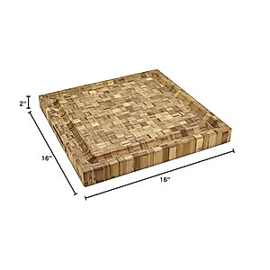 Totally Bamboo Pro Board Bamboo Carving and Cutting Board, 16" x 16" x 2"