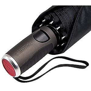 LifeTek Windproof Travel Umbrella - Compact, Automatic, Wind Resistant, Strong and Portable - Small Folding Backpack Umbrella for Rain perfect for Car, Purse, Women and Men - FX1 45 inch Black