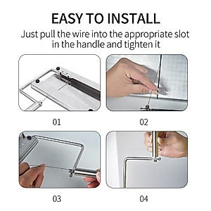 JONINGER Cheese Slicer, Stainless Steel Cheese Cutter with Scales Cheese-Slicer Board with 5 Replacement Wires