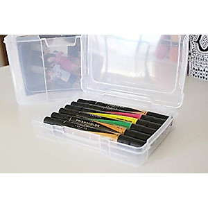 ArtBin 6947ZZ Photo & Craft Organizer Set, Large Box with [5] Plastic Storage Cases Inside, Clear