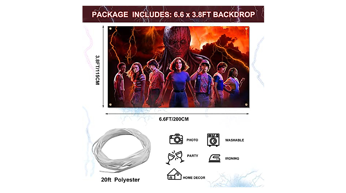 Stranger Things Party Backdrop Banner | Birthday & Halloween Decor
