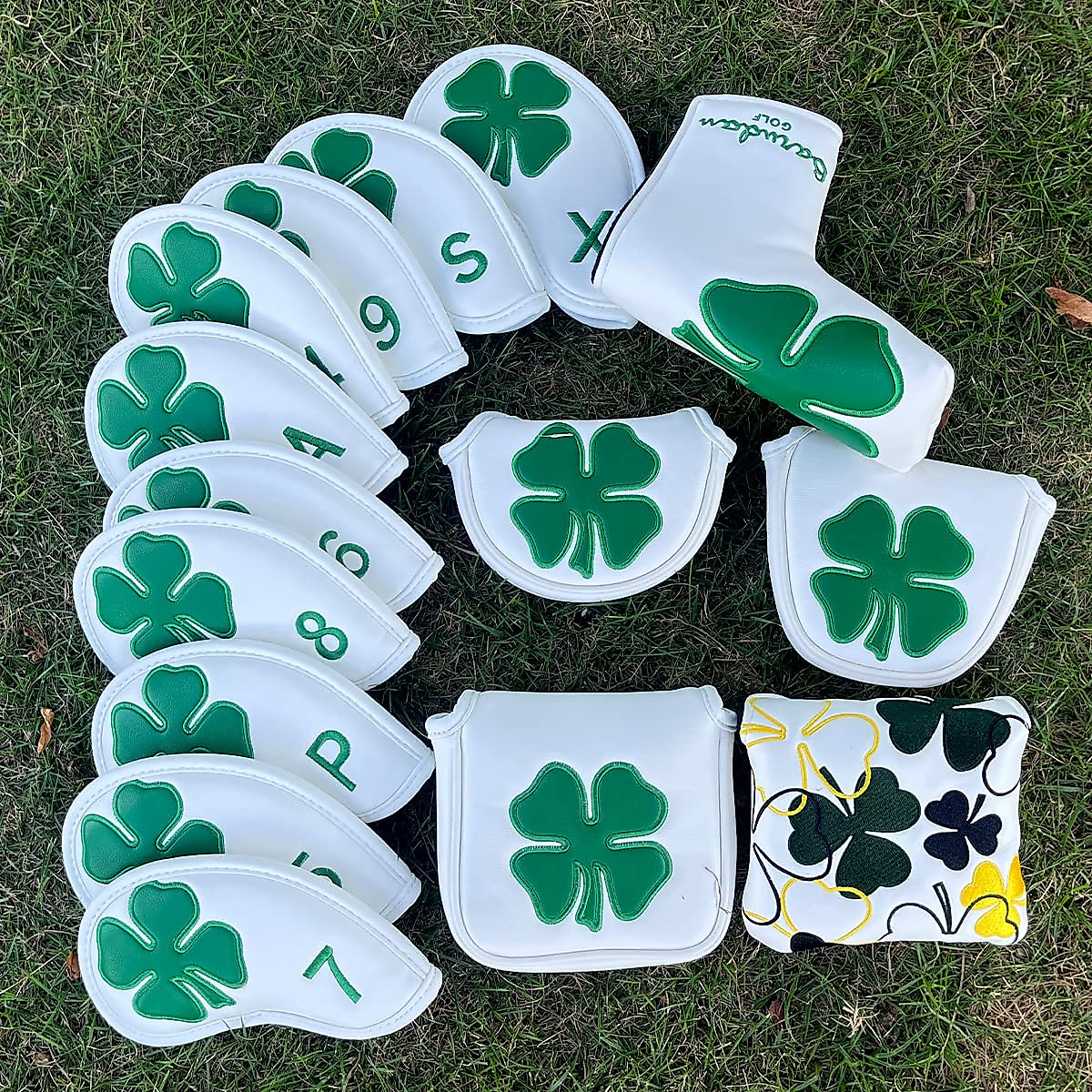 Golf Putter Cover Blade,Putter Covers Golf Club Head Covers Putter Headcover for Blade Leather Golf Putter Head Covers with Magnetic for Odyssey 2 ball Scotty Cameron Taylormade Callaway (White)