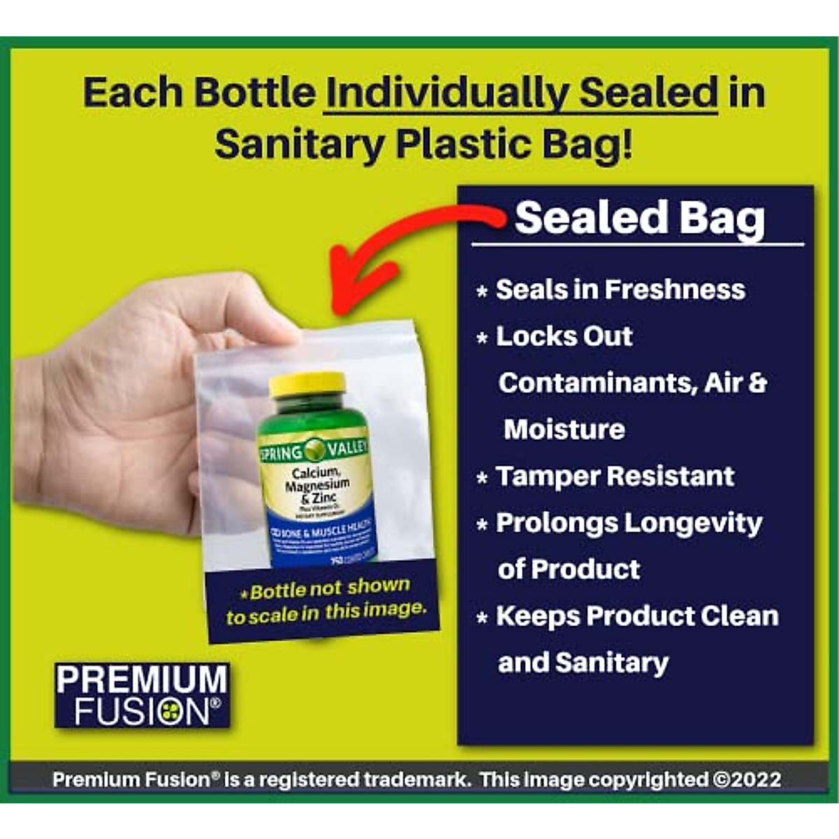 Calcium Magnesium & Zinc Plus - Vitamin D3 Coated Caplets | 250 Caplets | Spring Valley - Healthy Bones, Teeth, Nerve, Muscle, Heart & Immune Function + Vitamin Pouch and Guide to Supplements